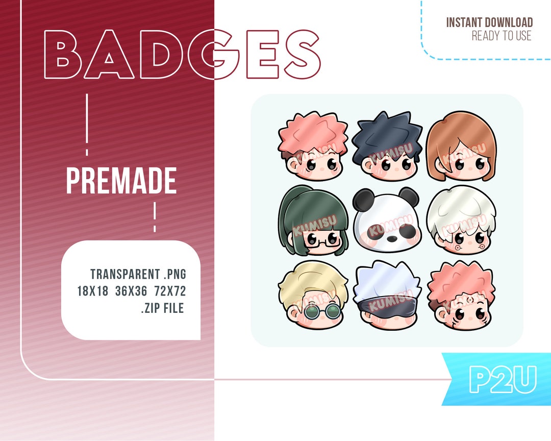 CUTE ANIME Twitch Sub/bit Badges twitch Stream Badges - Etsy