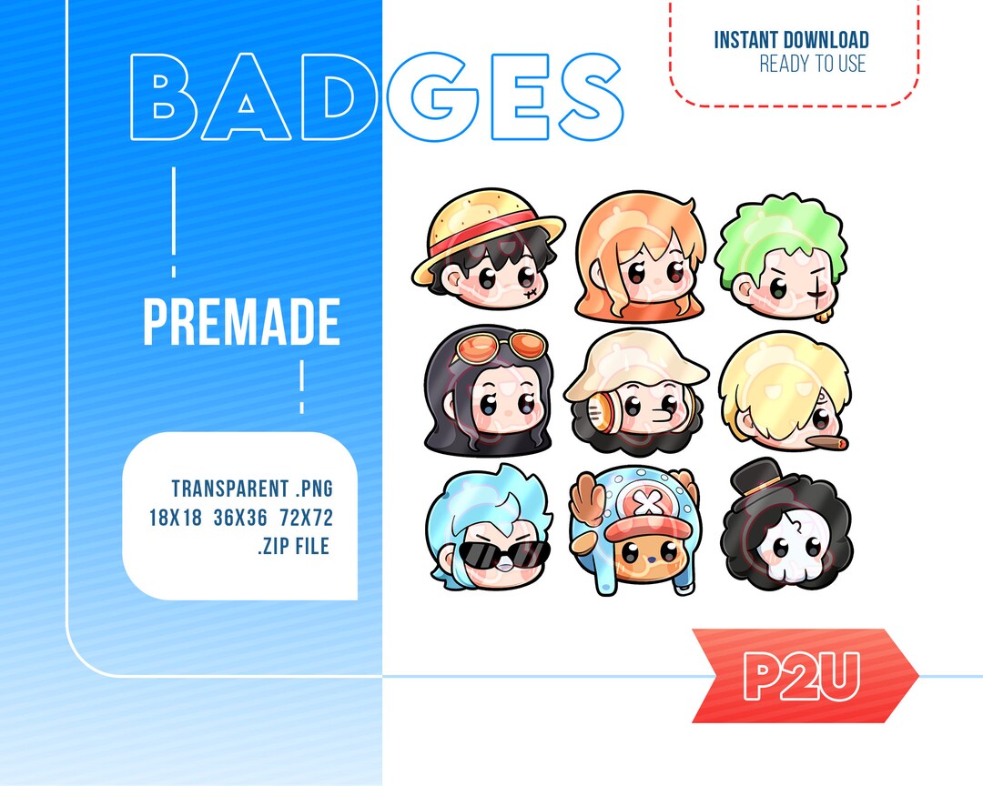 CUTE ANIME Twitch Sub/bit Badges (twitch) | Stream Badges | Twitch ...