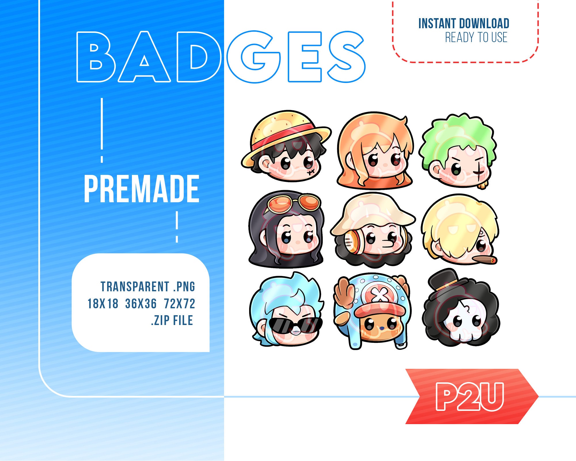 CUTE ANIME Twitch Sub/bit Badges (twitch) | Stream Badges | Twitch ...