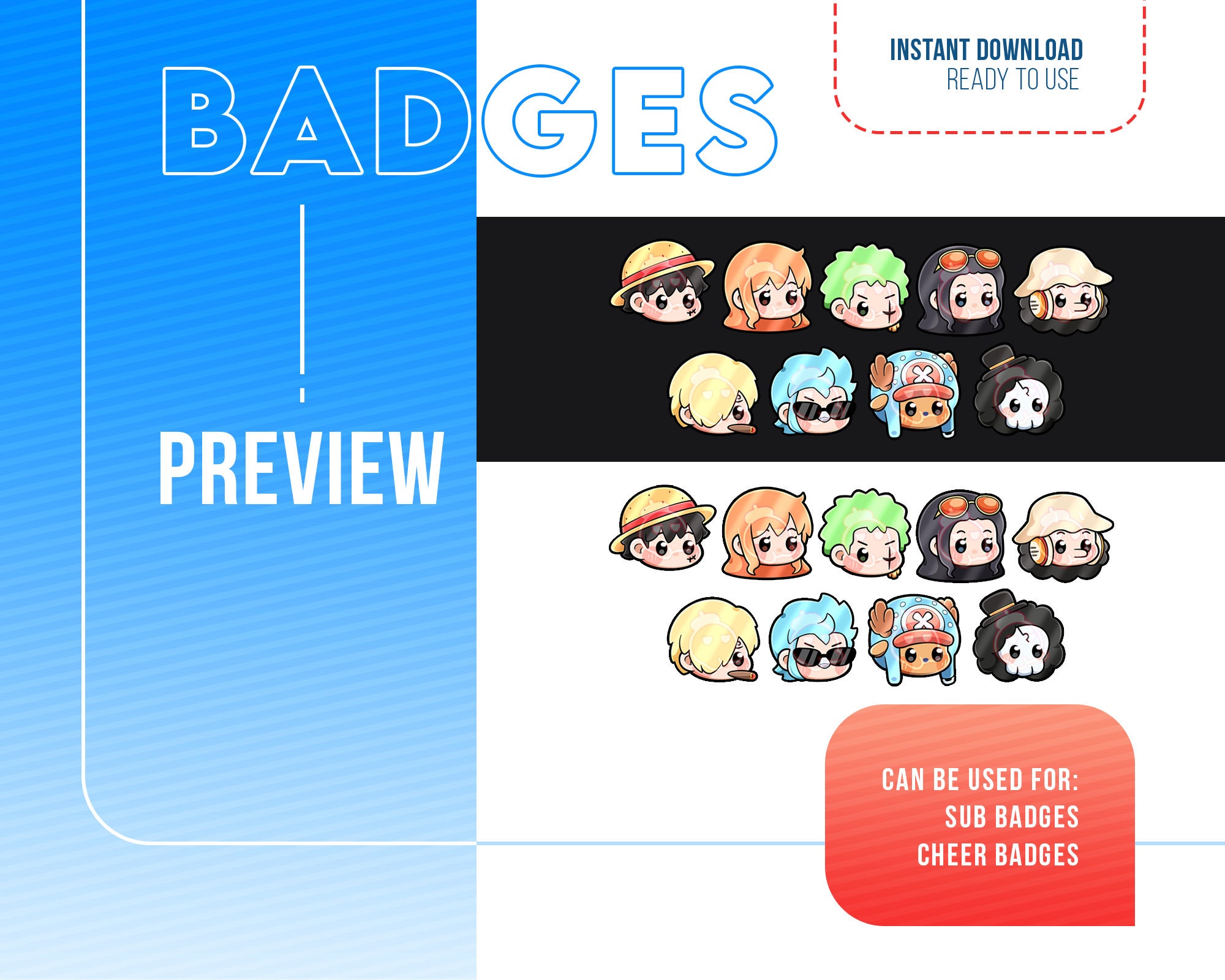 CUTE ANIME Twitch Sub/bit Badges (twitch) | Stream Badges | Twitch ...