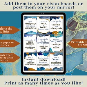 Growth Mindset Affirmation Card Deck, Vision Board Printable Pdf, Cards ...