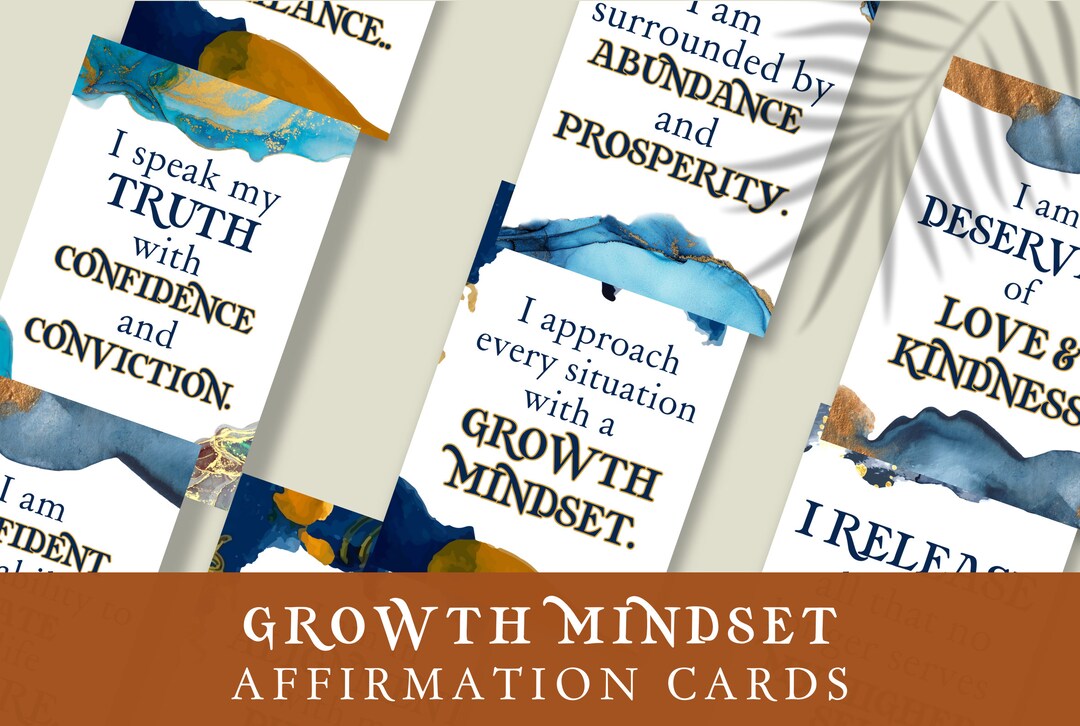 Growth Mindset Affirmation Card Deck, Vision Board Printable Pdf, Cards ...