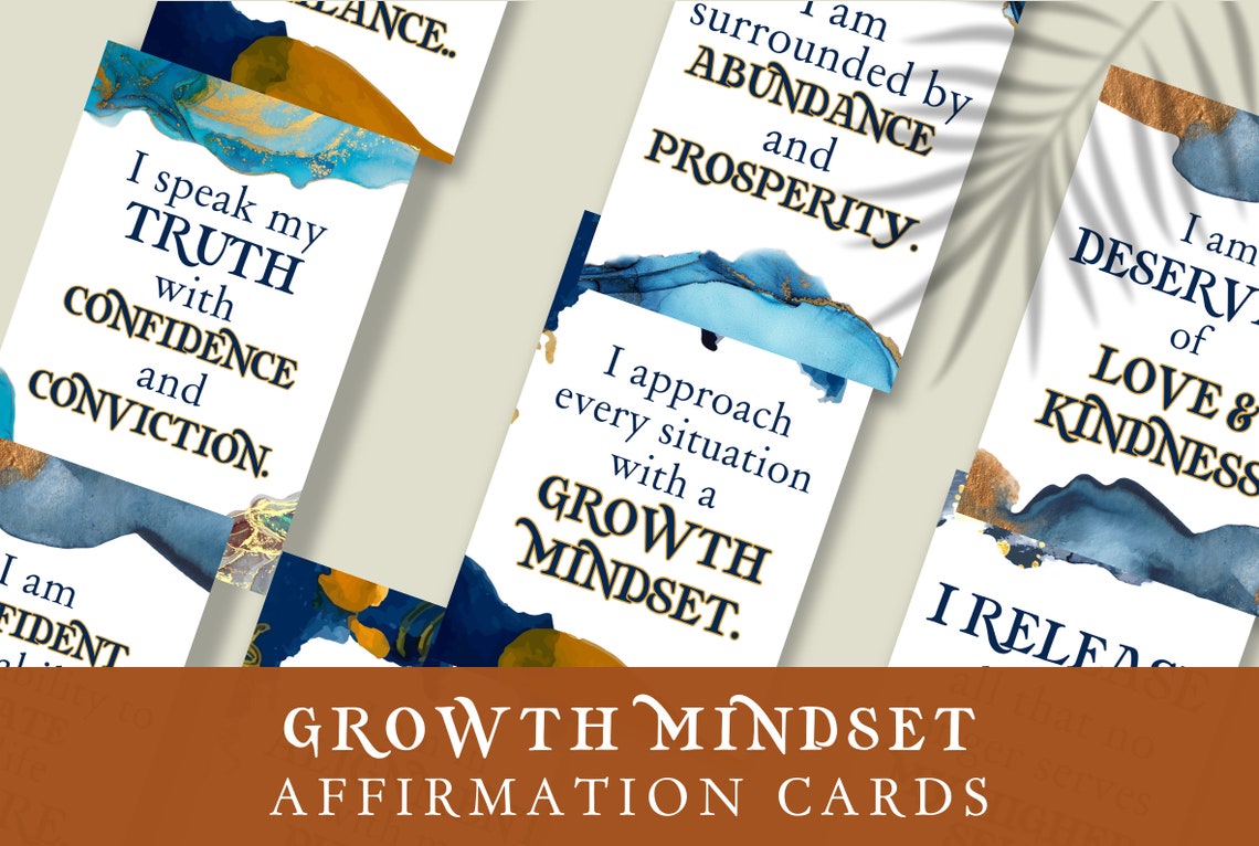 Growth Mindset Affirmation Card Deck, Vision Board Printable Pdf, Cards ...