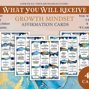 Growth Mindset Affirmation Card Deck, Vision Board Printable Pdf, Cards ...