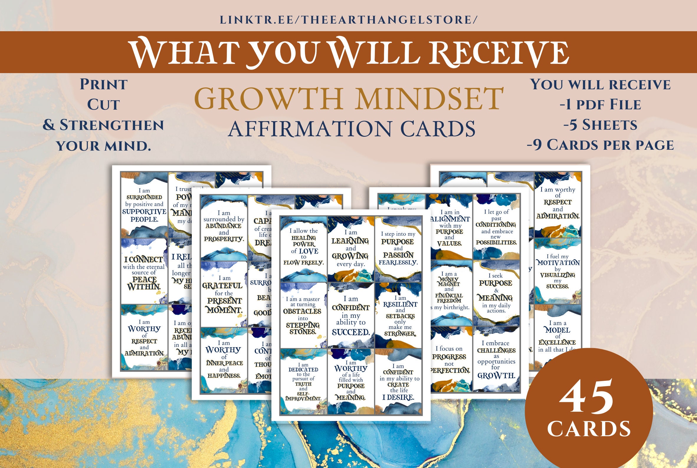 Growth Mindset Affirmation Card Deck, Vision Board Printable Pdf, Cards ...