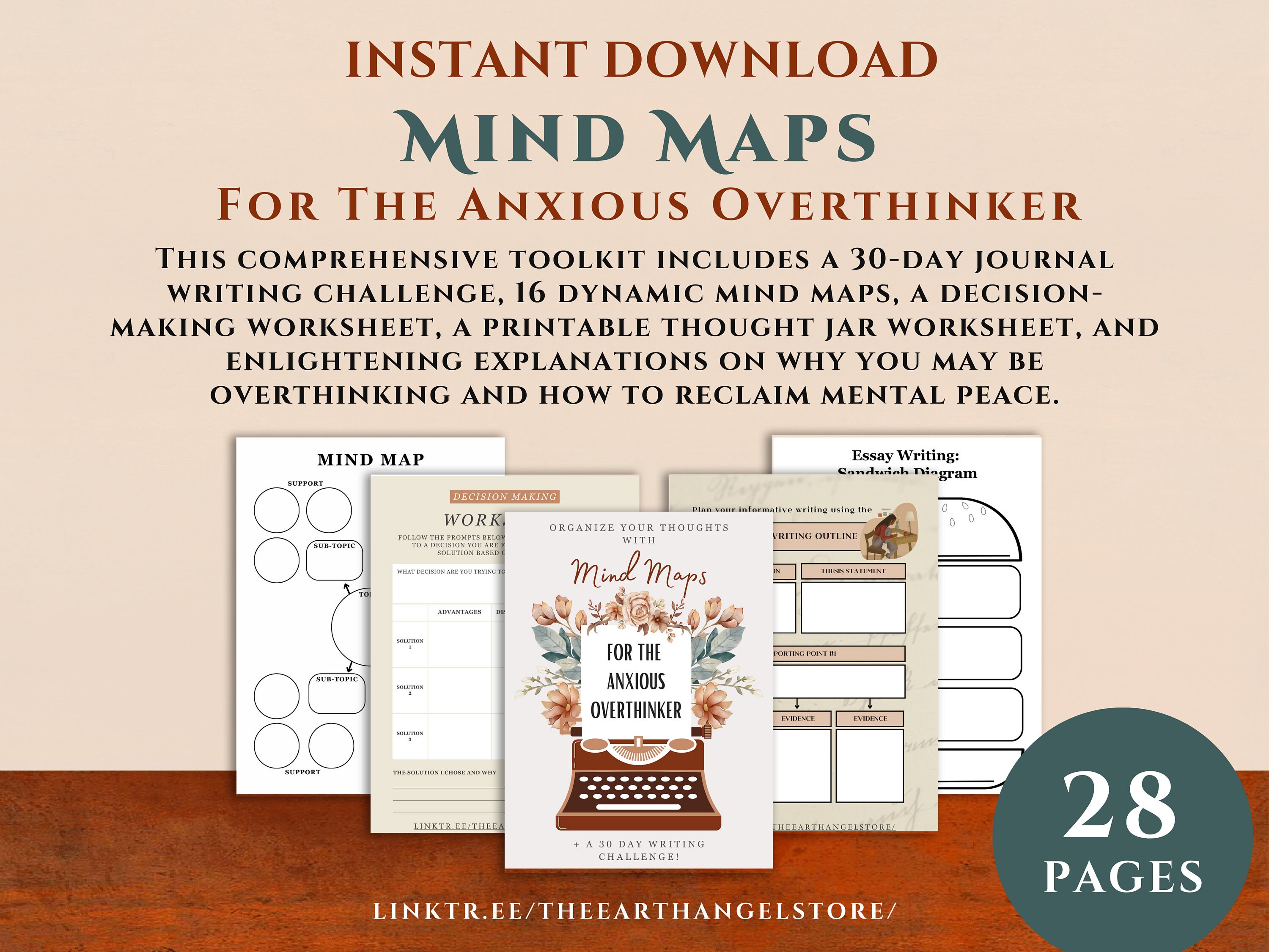 Mindmaps for the Anxious Overthinker to Gain Mental Clarity - Etsy