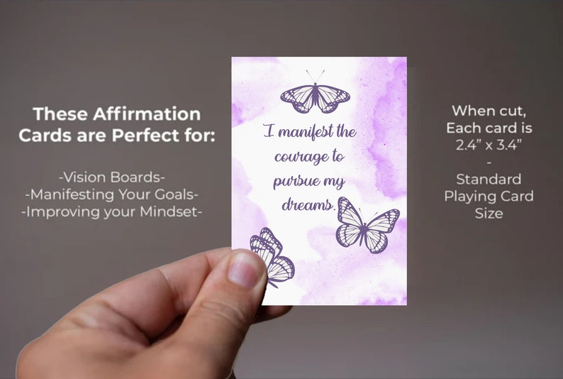 200 Printable "i Manifest" Daily Positive Affirmation Cards Deck ...