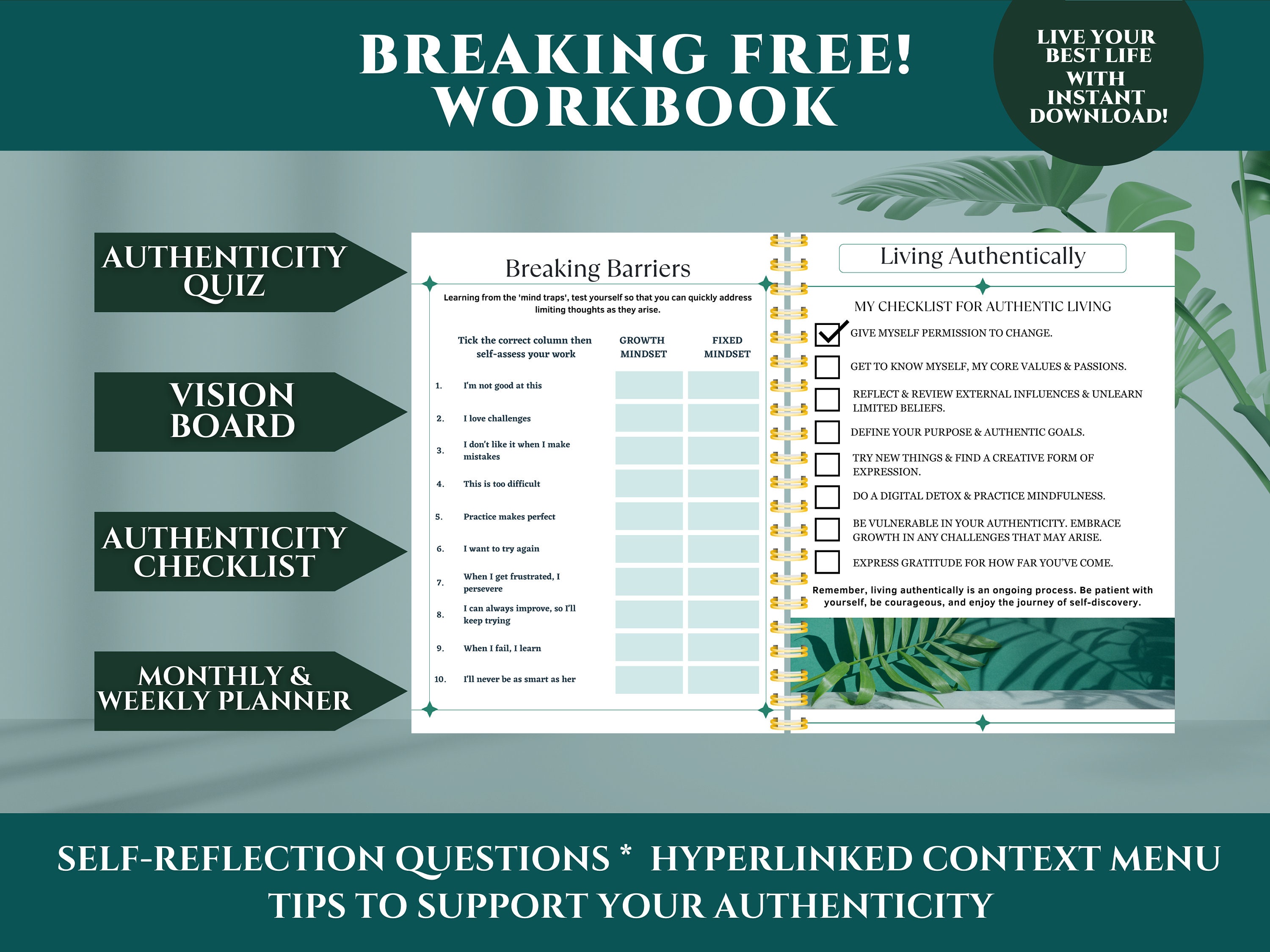 Breaking Free Digital Workbook Guide to Authentic Living, Personal ...