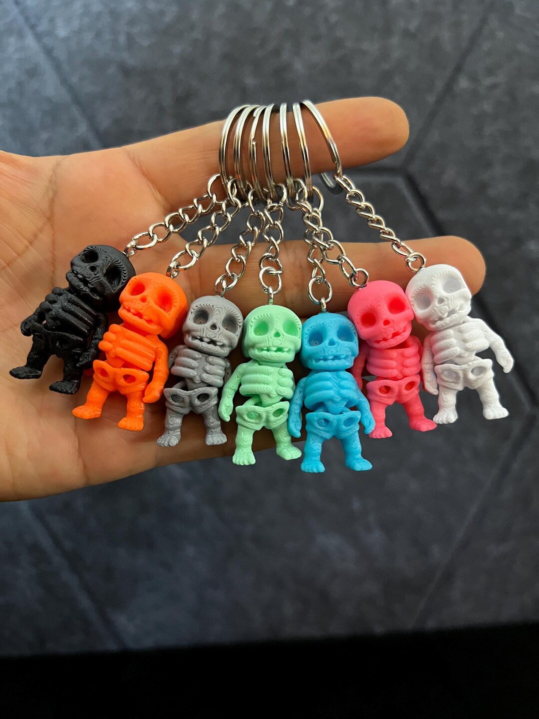 3D Mini Skeleton | 3D Printed Keychain | Skeleton Backpack Accessory ...