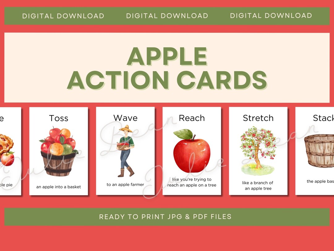 Apple Movement Cards: Homeschool Activity, Autumn Theme (digital ...