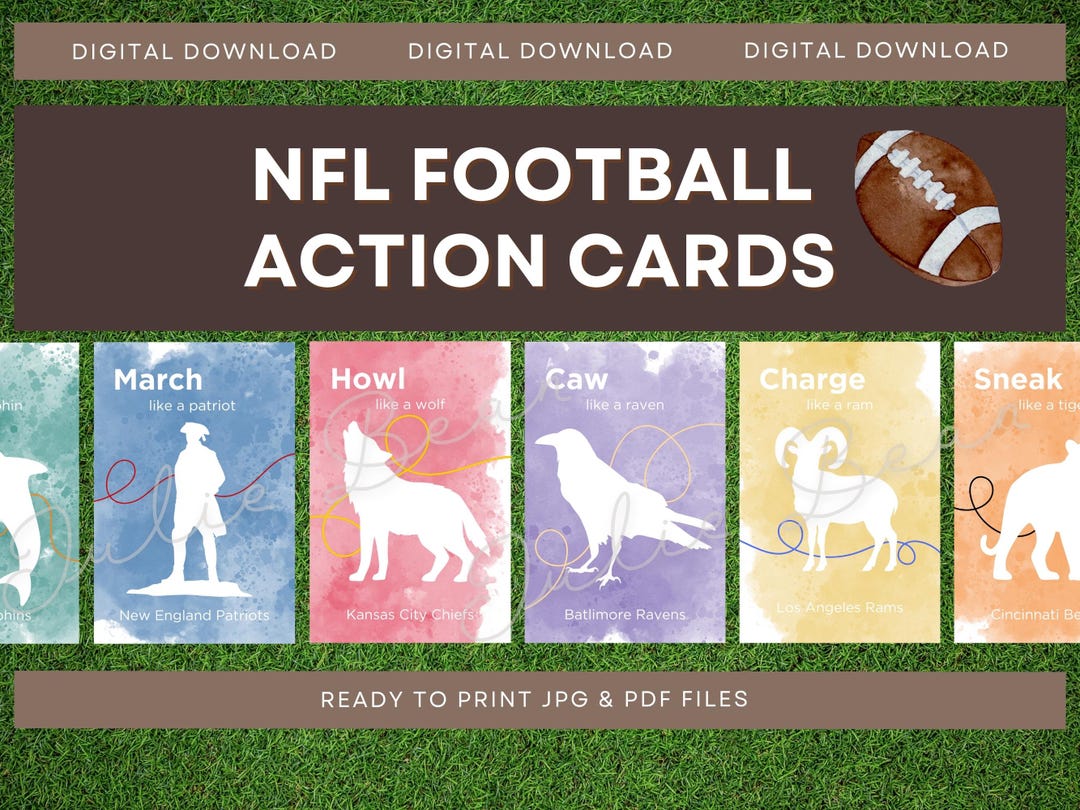 NFL Team Movement Cards, Football Activity, Calming Corner Activity ...
