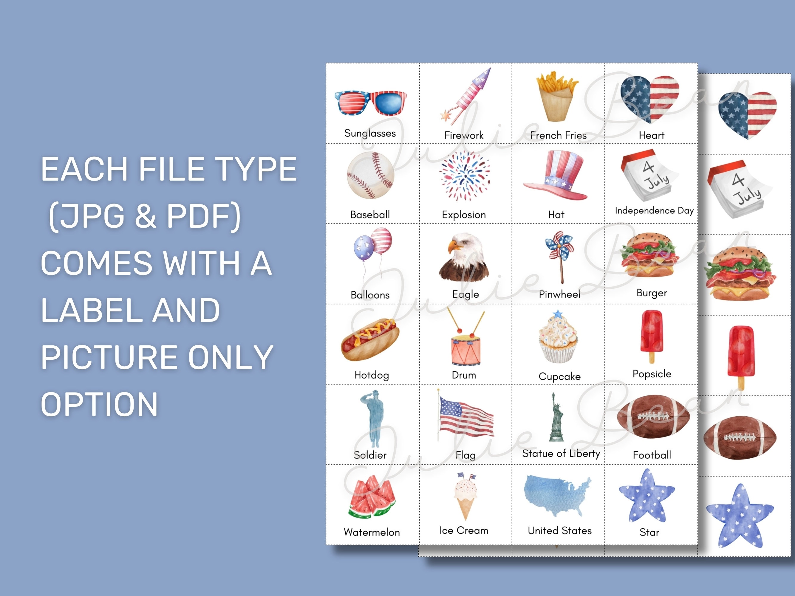 Fourth of July Matching Printable - Independence Day Memory Activity ...