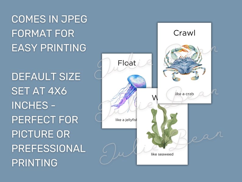 Ocean Movement Cards, Toddler Activity, Calming Corner Activity, Kids ...