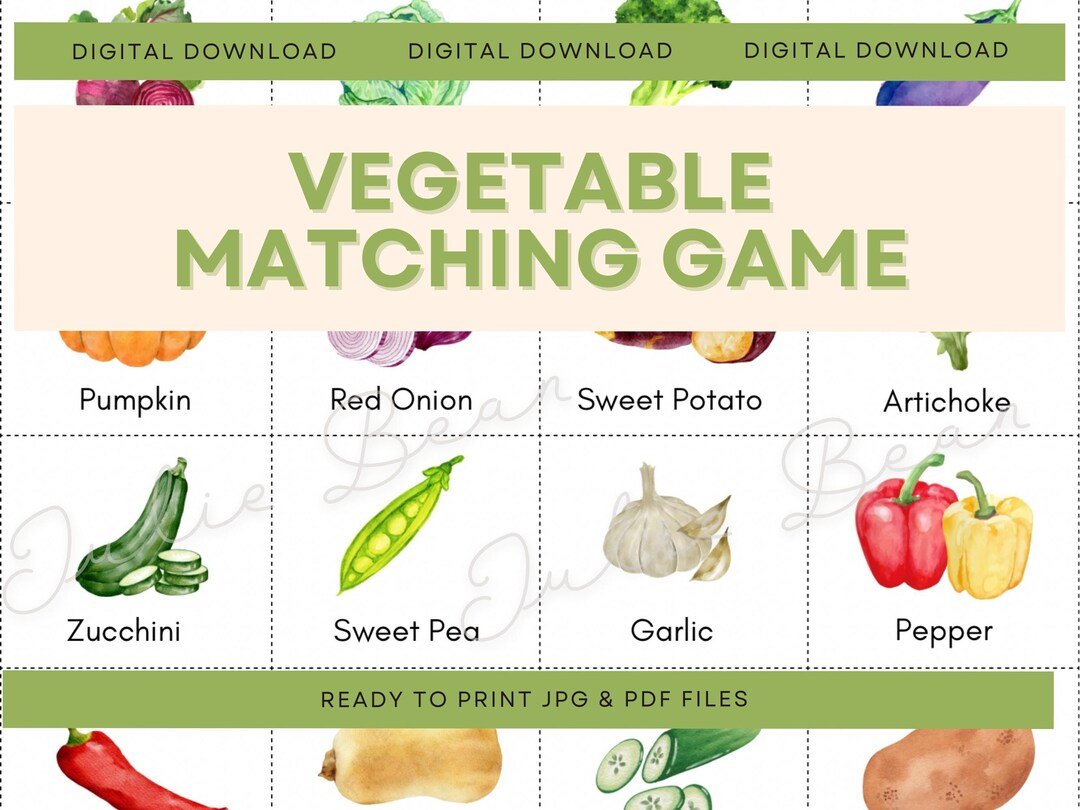 Veggie Matching Printable - Memory Games - Montessori Materials ...