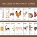 Farm Animal Movement Cards: Watercolor Montessori Flashcards (digital ...