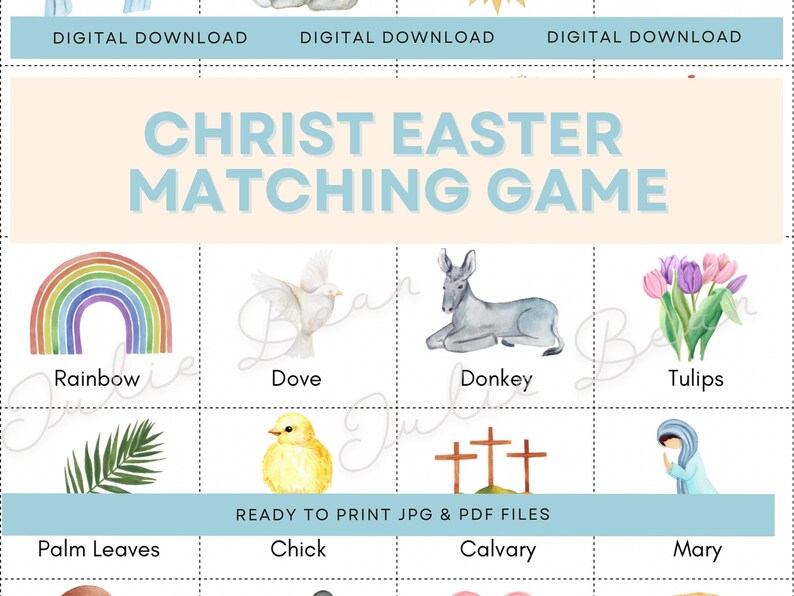 Christ Easter Matching Printable - Memory Games - Montessori Materials ...