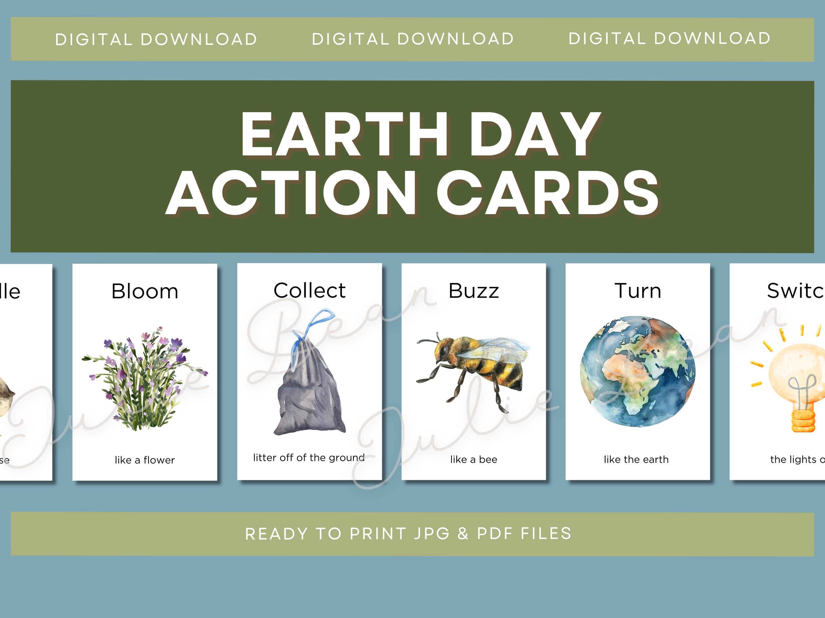 Earth Day Movement Cards - Printable Gross Motor Activities for Kids ...