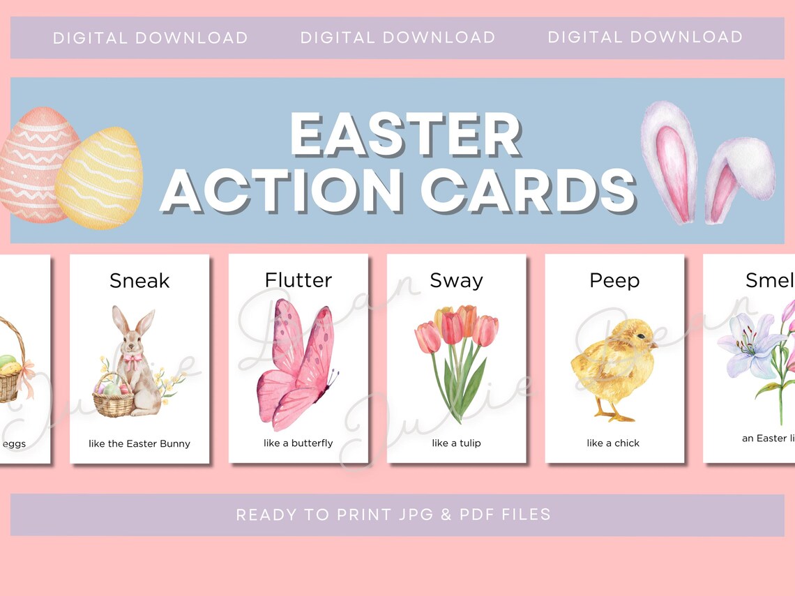 Printable Easter Gross Motor Cards | Fun Easter Movement Activities for ...