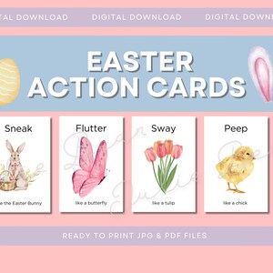 Printable Easter Gross Motor Cards | Fun Easter Movement Activities for ...