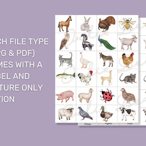 Farm Animal Matching Printable Memory Games Montessori Materials ...