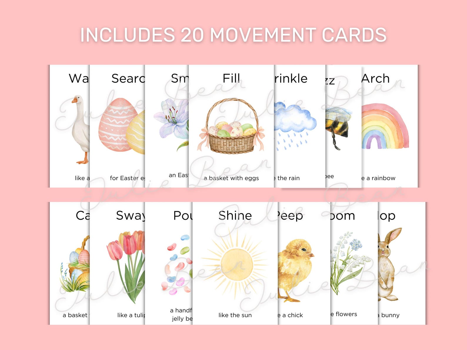 Printable Easter Gross Motor Cards | Fun Easter Movement Activities for ...