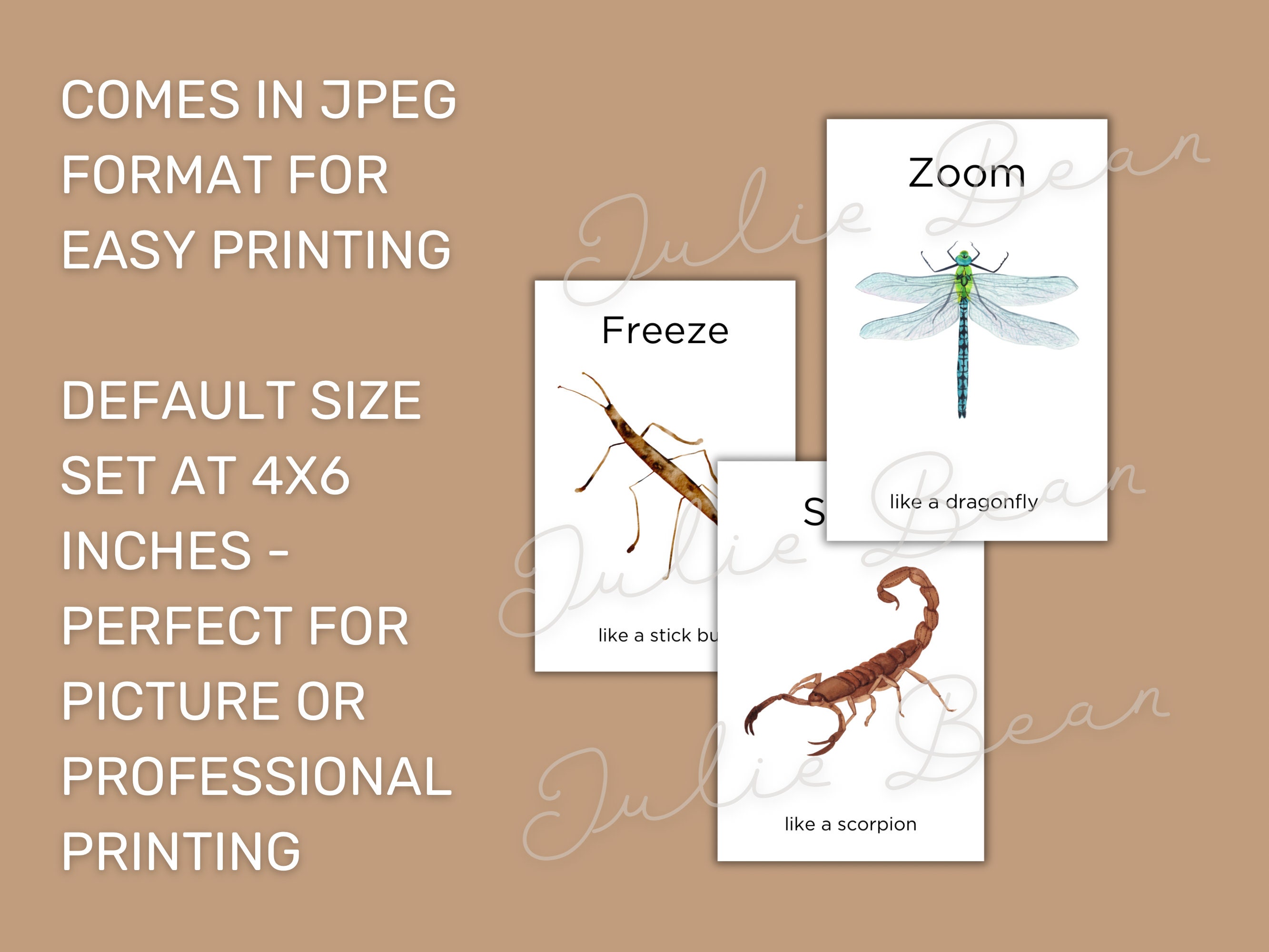 Bug Movement Cards, Nature Activity, Calming Corner Activity, Kids ...