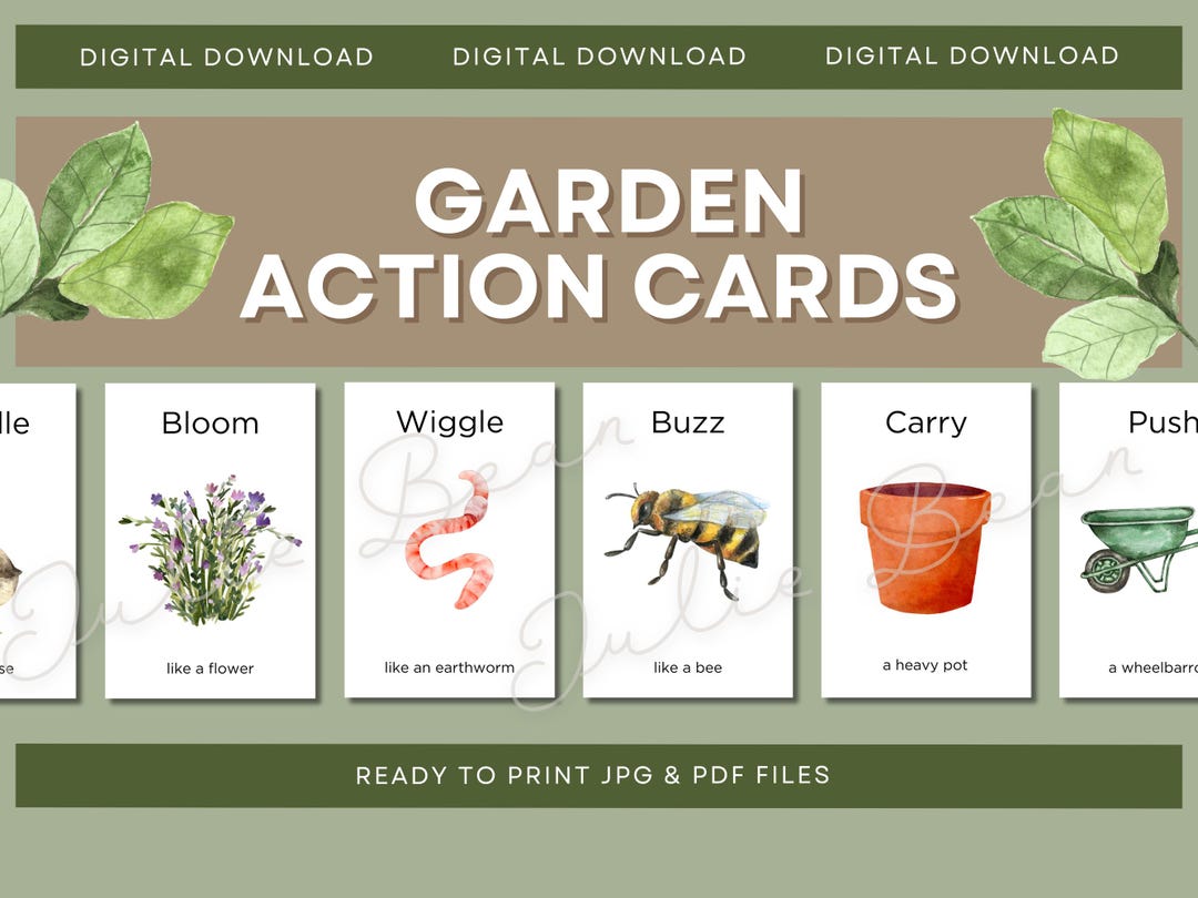 Garden Movement Cards - Printable Gross Motor Activity for Kids ...
