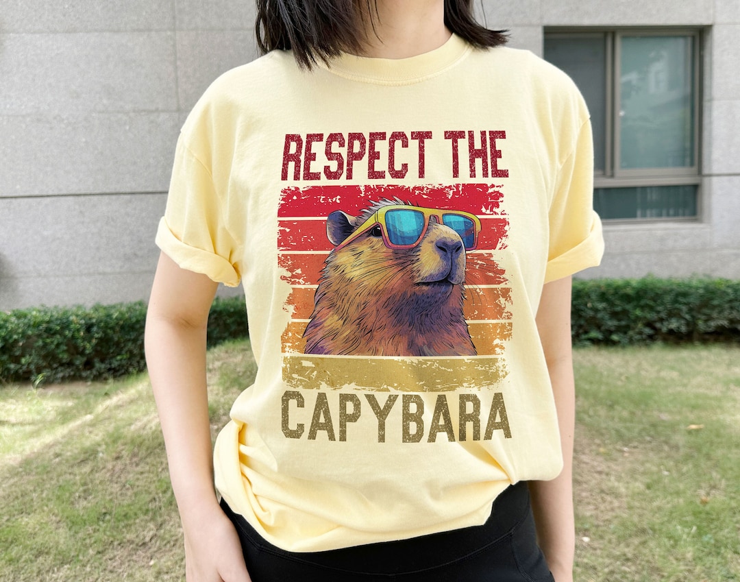 Vintage Respect the Capybara Shirt, Funny Capybara Tshirt, Capybara ...