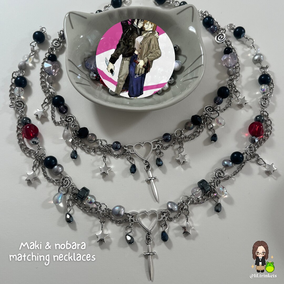Jujutsu Kaisen Anime Necklaces Beaded Silver Jewelry Inspired by Maki ...