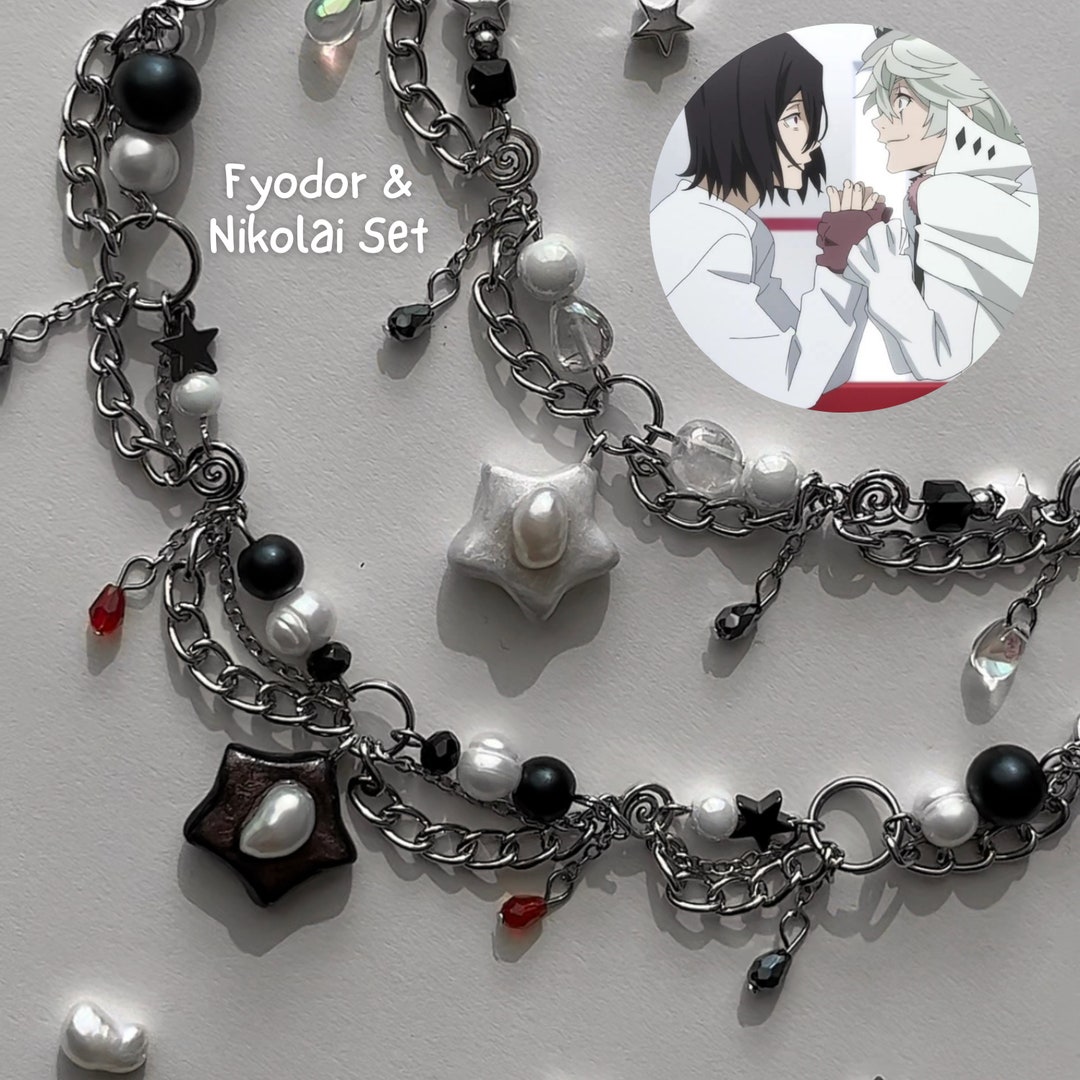 Buy Bungou Stray Dogs Anime Necklaces Bsd-inspired Beaded Silver ...