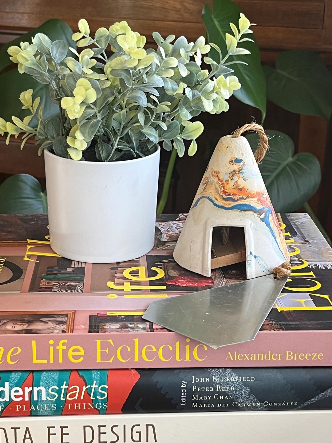 Nemadji Pottery Wind Bell, With Metal Sail - Etsy