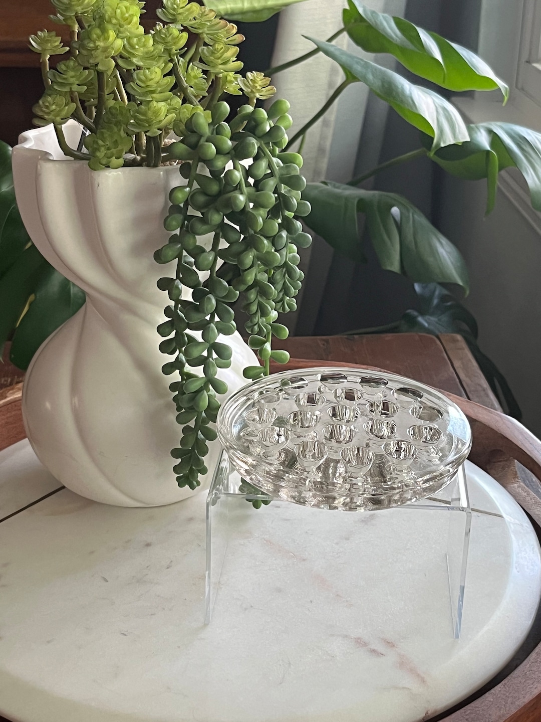 Large Glass Flower Frog - Etsy