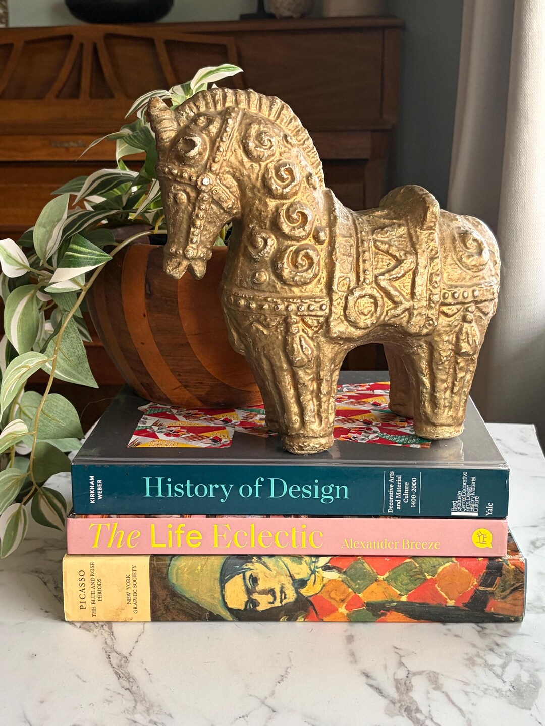 Vintage Midcentury Napcoware Trojan Horse, Gold Finish - Etsy