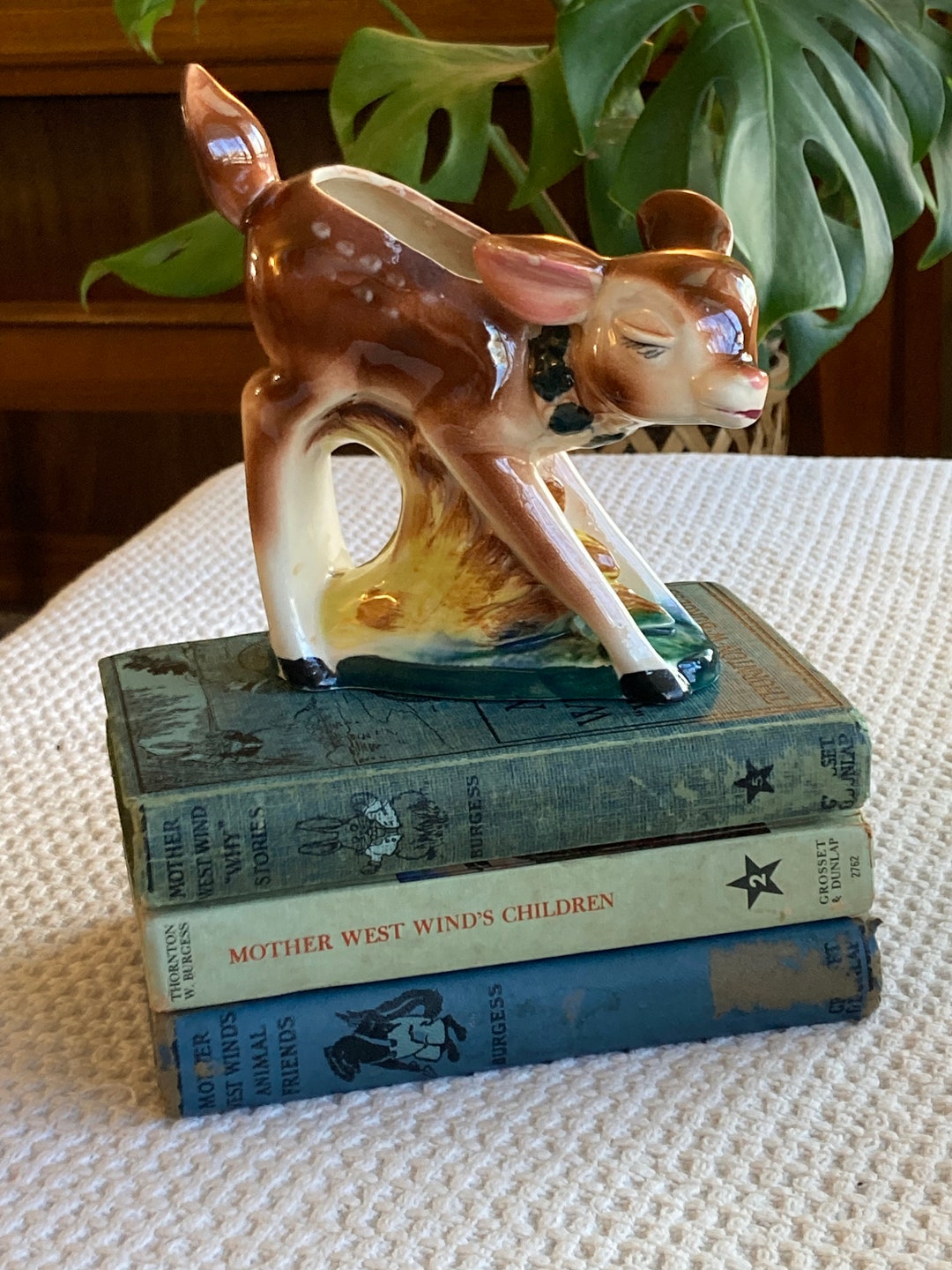 Vintage Ceramic Deer Planter - Etsy