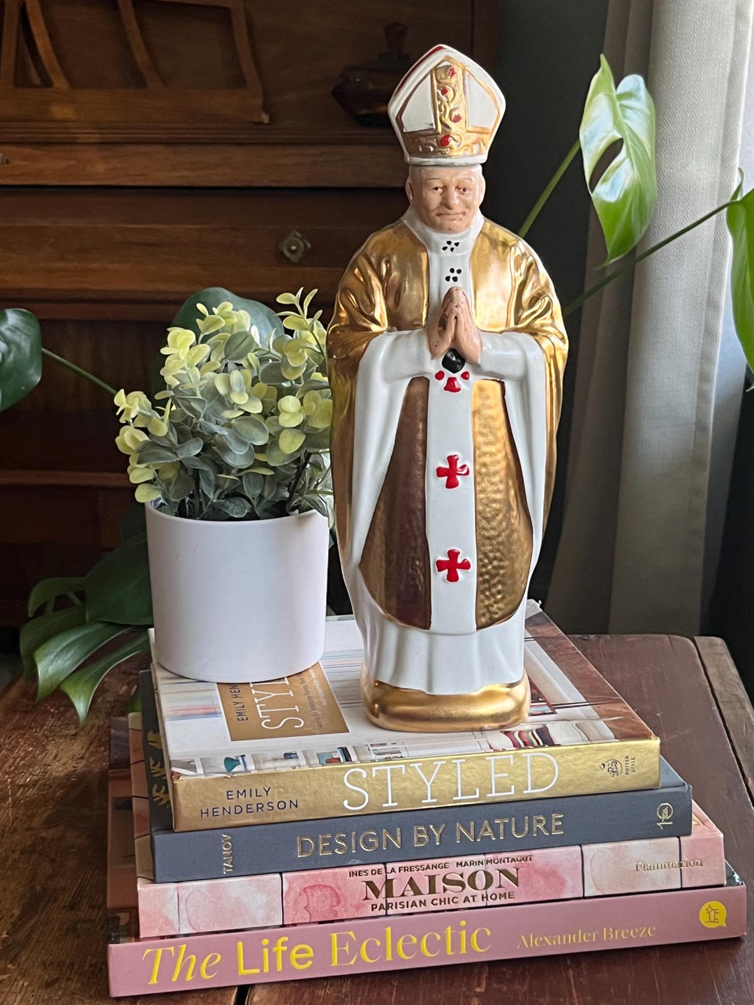 Ceramic Pope John Paul II Commemorative Amaretto Syrup Liquor Bottle ...