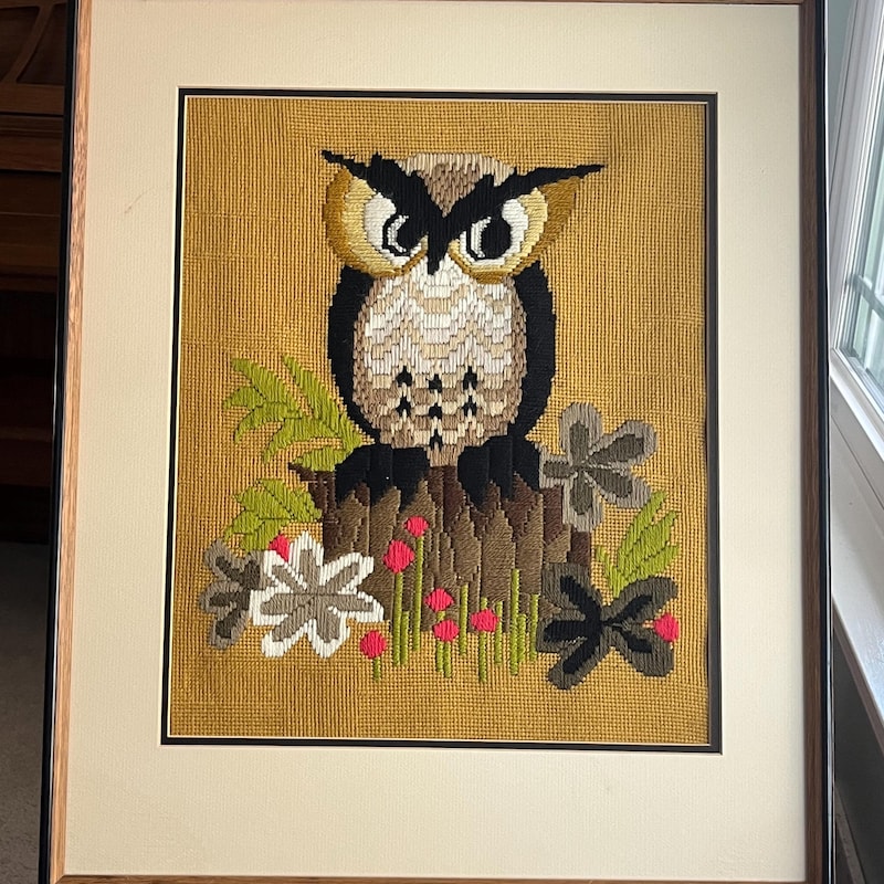 Owl Needlepoint - Etsy