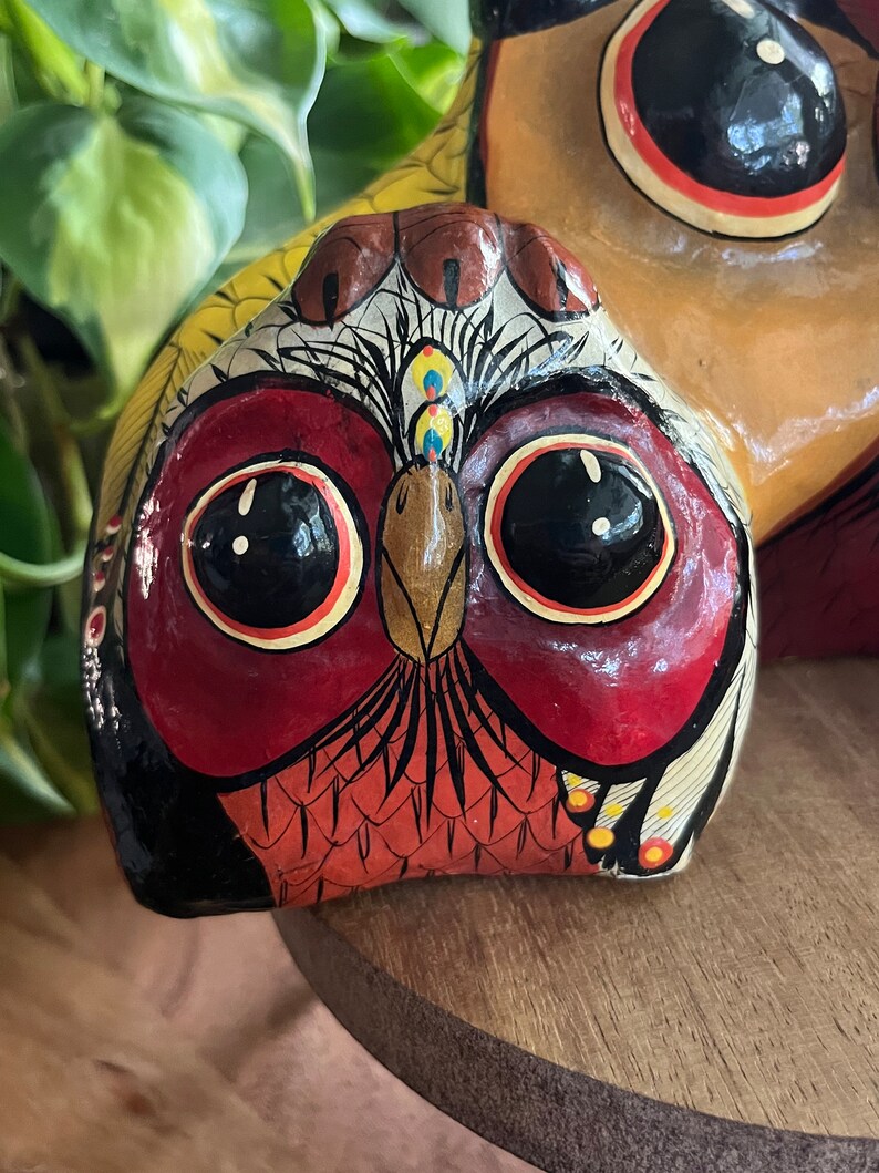 Paper Mache Trio of Owls Made in Mexico - Etsy