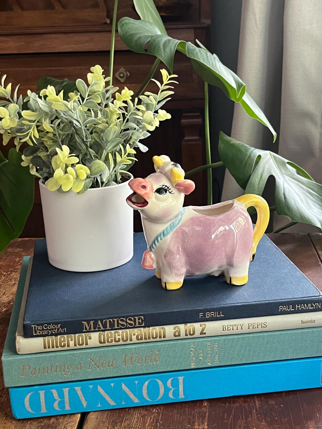 Vintage Ceramic Purple Cow Creamer - Etsy