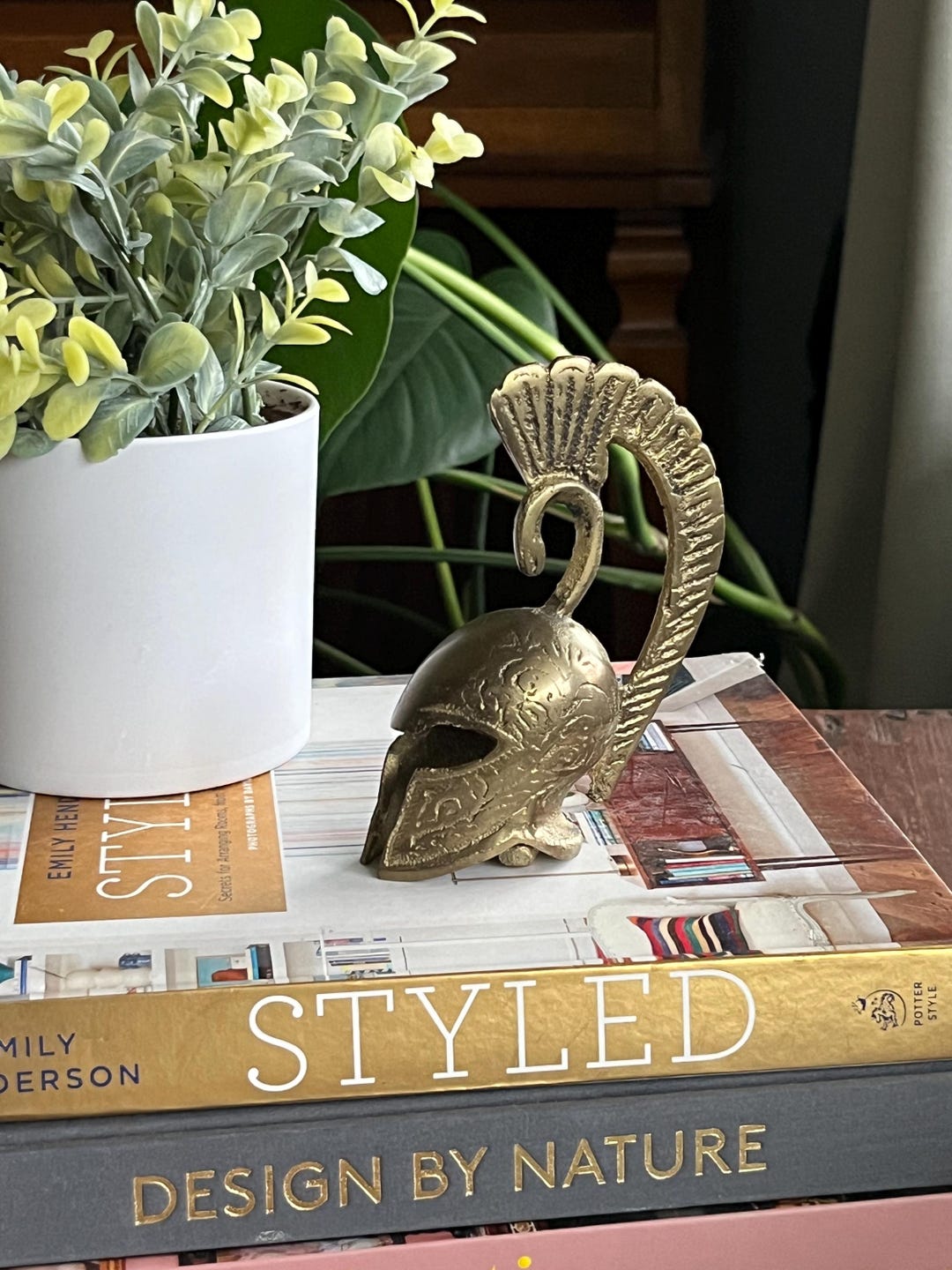 Brass Metal Greco Roman Helmet Bell - Etsy