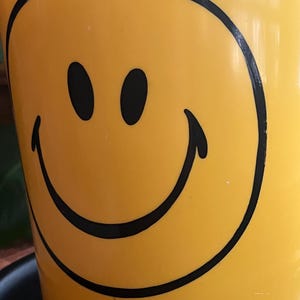 Smiley Happy Face Yellow Plastic Waste Basket by FESCO, Made in USA - Etsy