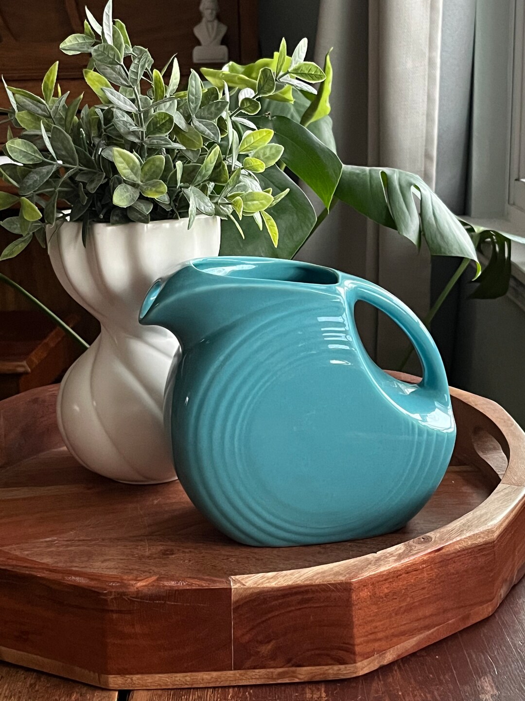 Fiestaware Large Disk Pitcher, in Turquoise older Version - Etsy