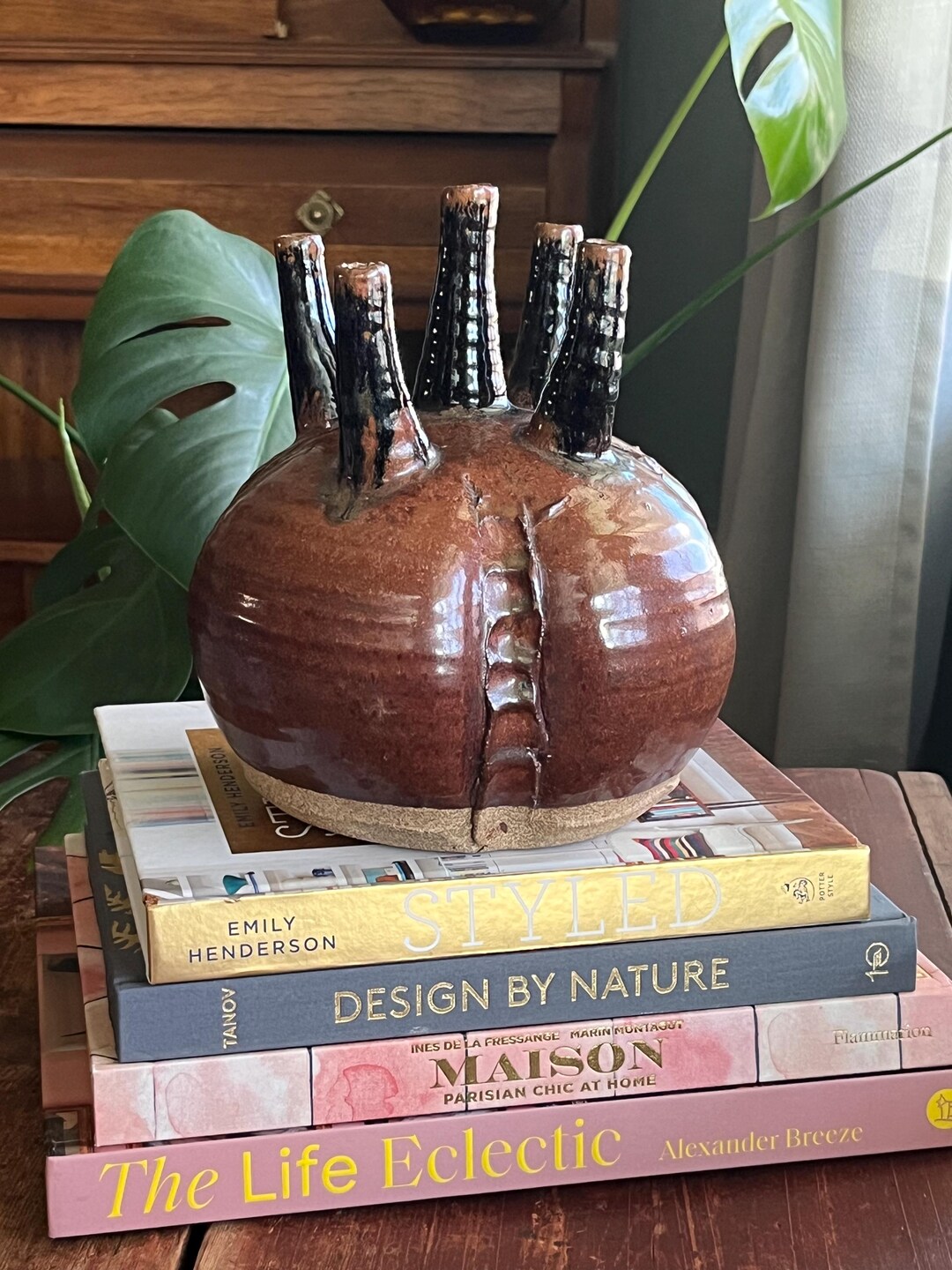 Studio Pottery Vase, With 5 Spouts, Signed - Etsy