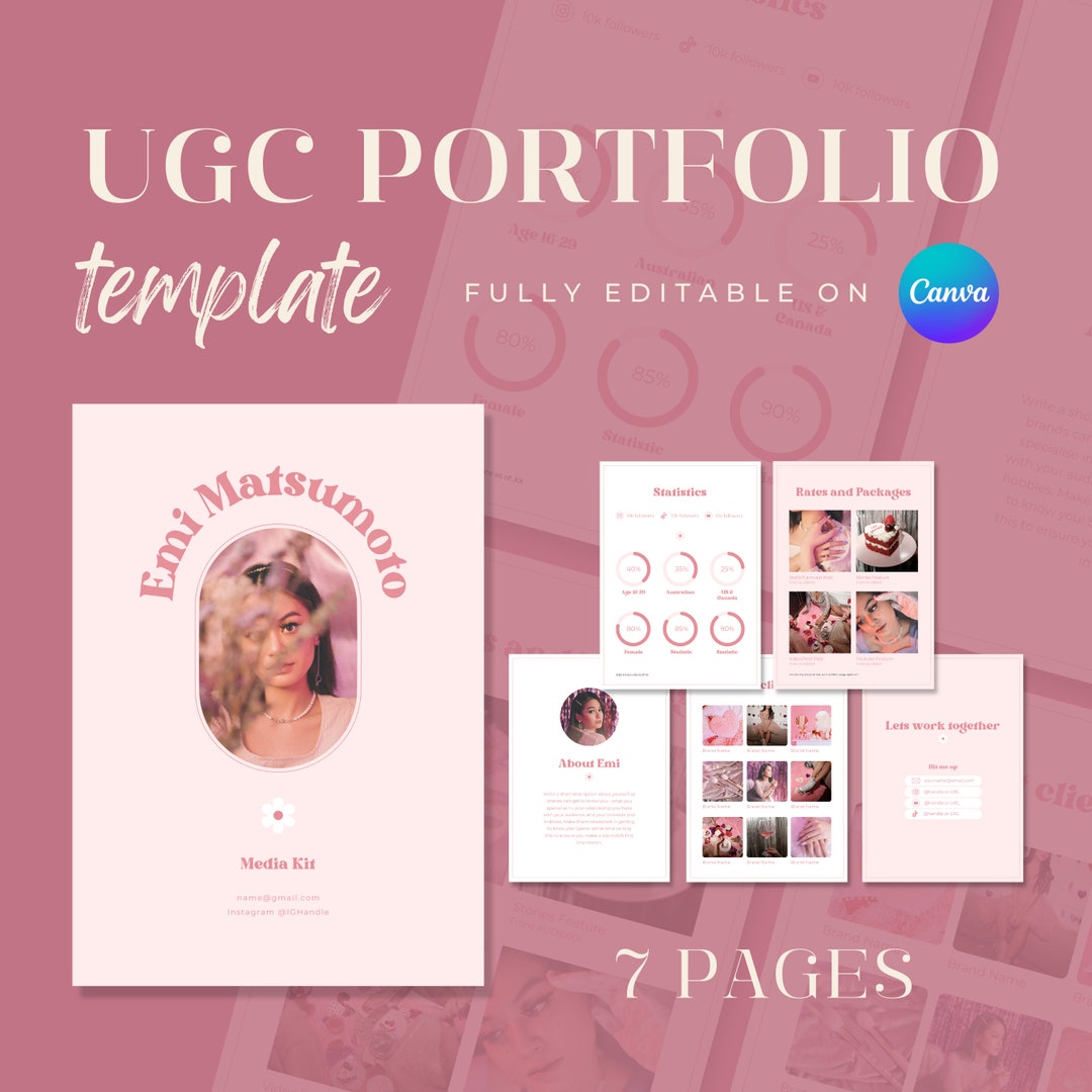 UGC Portfolio Media Kit Canva Template | Instagram Tiktok | Influencer ...