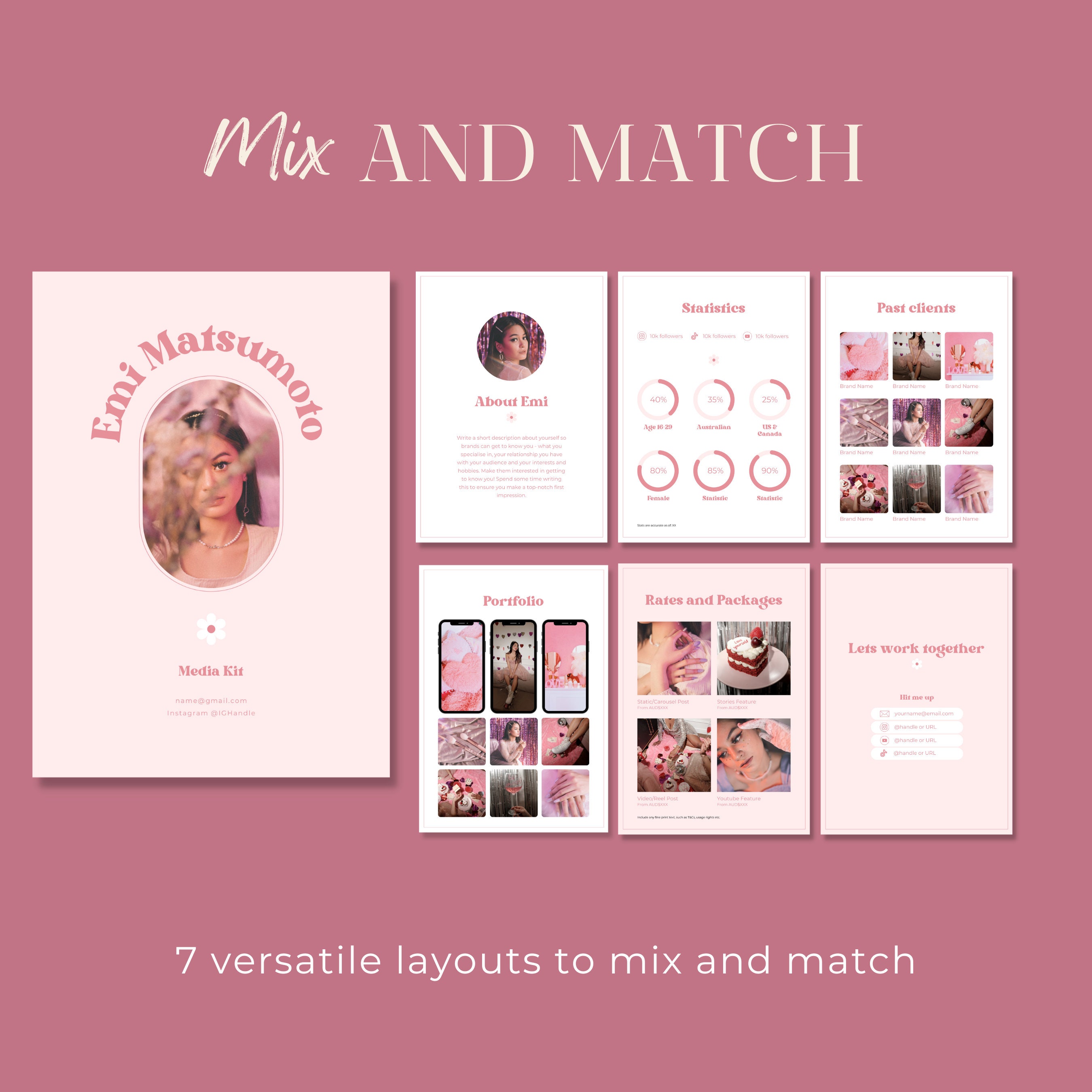UGC Portfolio Media Kit Canva Template Instagram Tiktok Influencer Rate ...