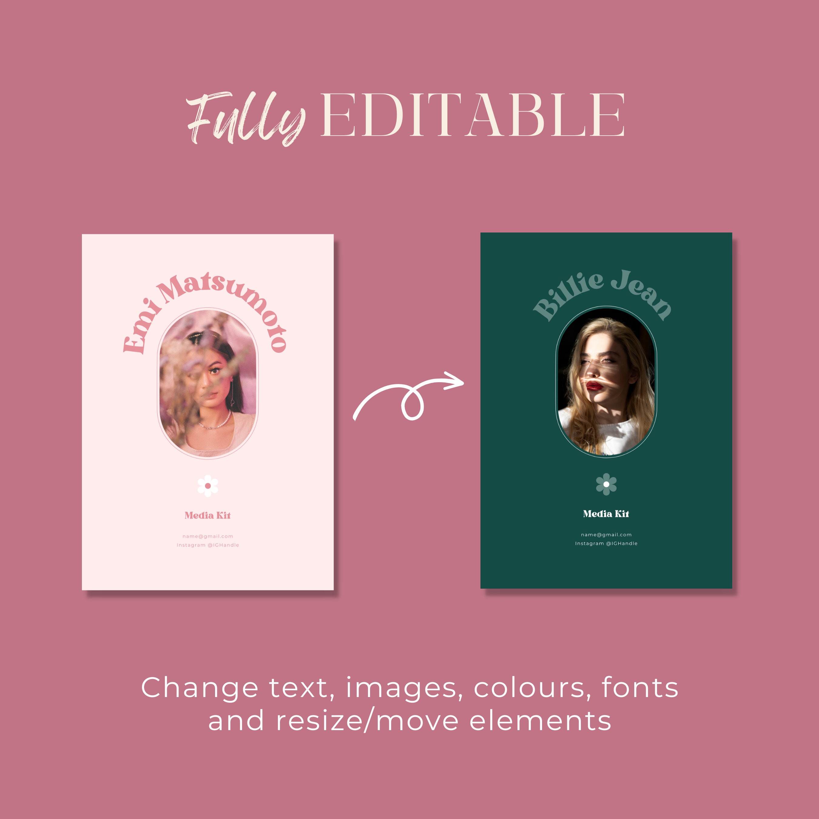 UGC Portfolio Media Kit Canva Template Instagram Tiktok Influencer Rate ...