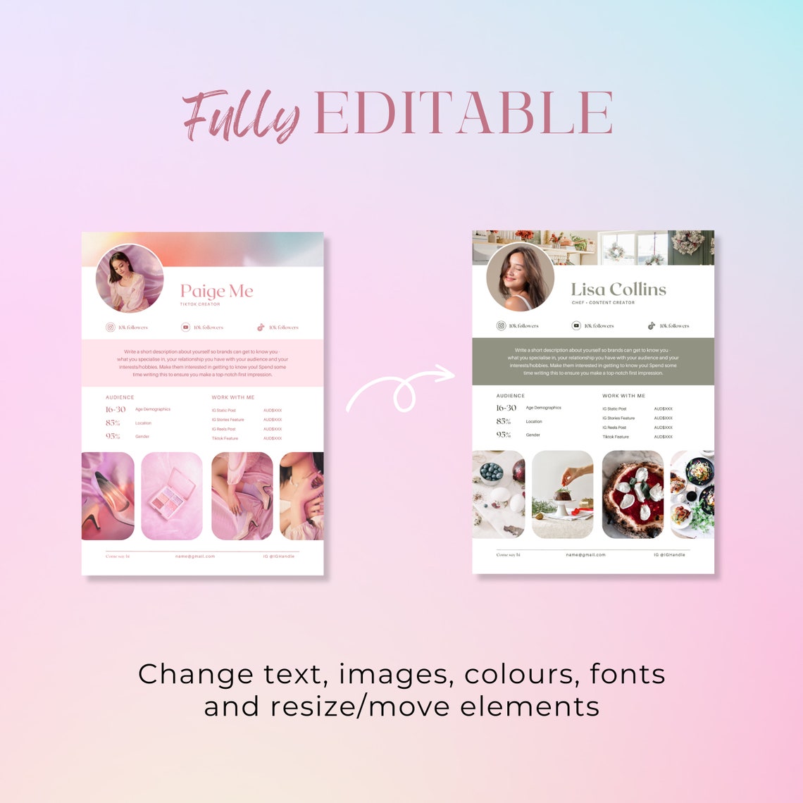 UGC Portfolio Media Kit Canva Template | Instagram Tiktok | Influencer ...
