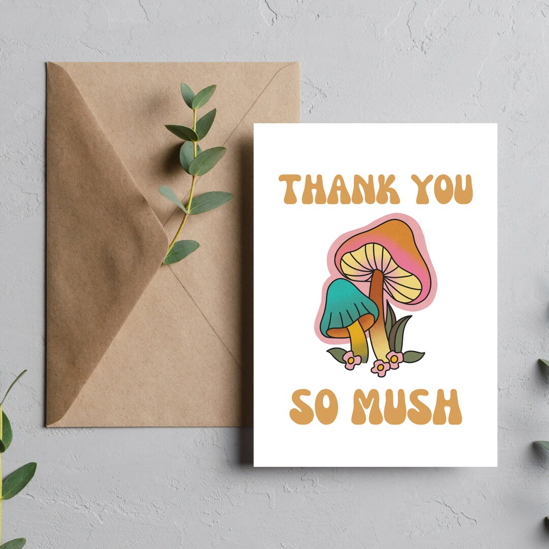Thank You so Mush - Mushroom Greeting Cards (5 Pack) - Etsy