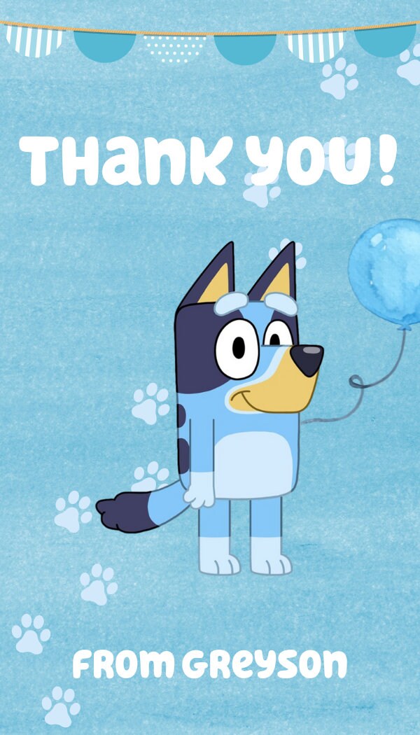 Bluey Thank You Tags Bluey Party Favours Bluey Party Gifts - Etsy Australia