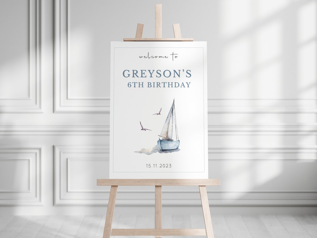 Sail on Over Boat Party Welcome Sign, Fishing, Boating, Kids Birthday ...
