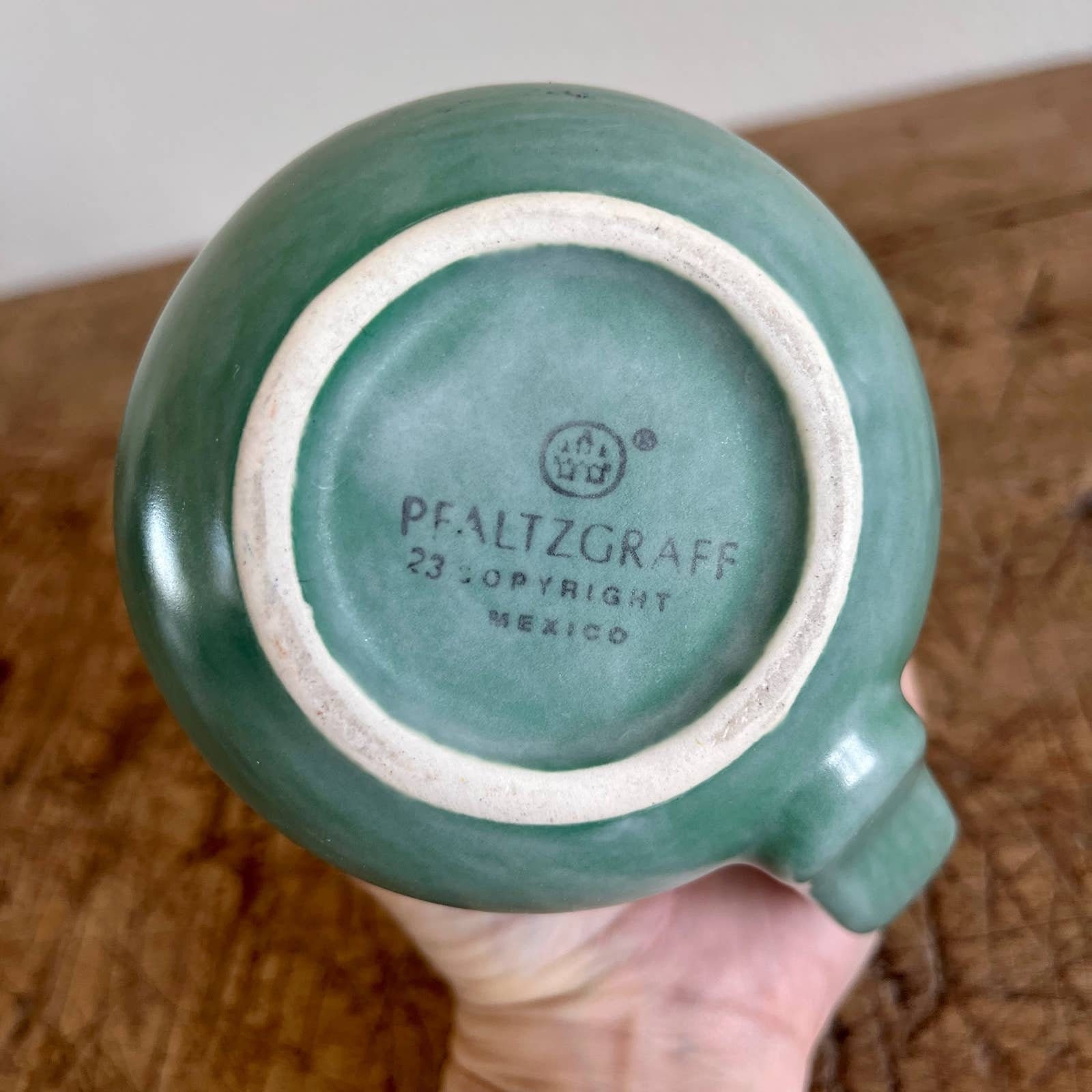 Pfaltzgraff Vintage Green Stonewash Coffee Mug Stamped Mexico - Etsy